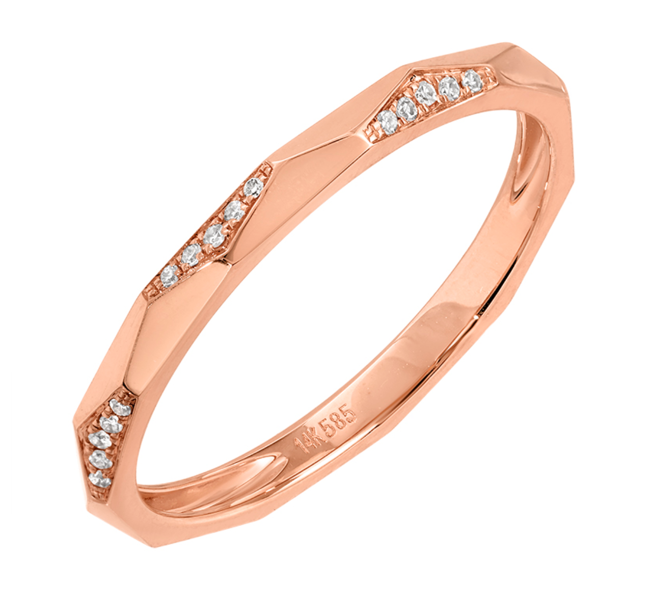 Rose Gold Facet Diamond Ring – L. Laine Jewelers